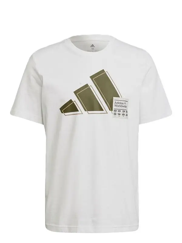Adidas 3bar Logo Tee Logo Printing Sports Short Sleeve - White