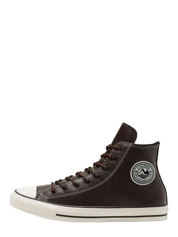 CONVERSE Chuck Taylor All Star Tumbled Leather High Top Sneakers - Brown/white