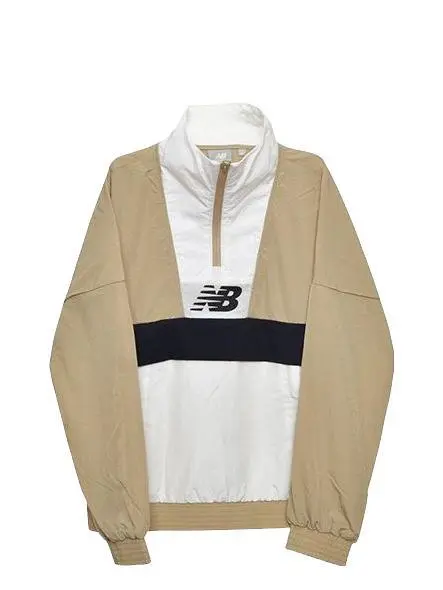 NEW BALANCE Woven Stand Collar Half Zipper Casual Jacket - Milky White