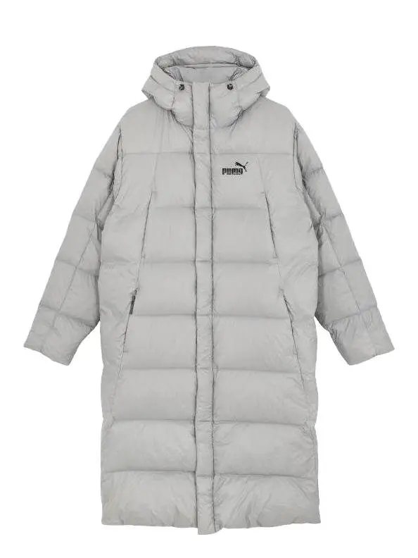 PUMA Lightweight Hooded Down Coat - Grey