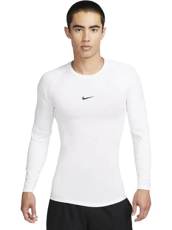 Nike Pro Dri-fit Long Sleeve Performance Top - White/multi-color