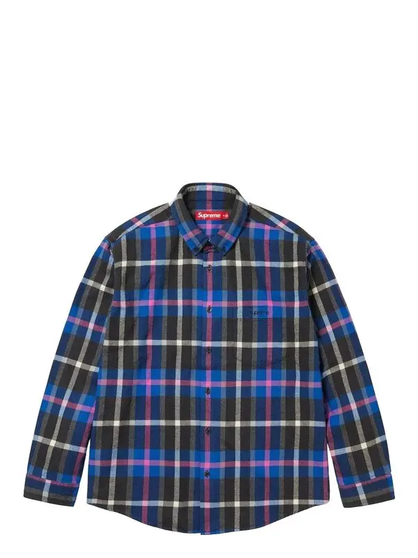 Supreme Fw23 Week4 Plaid Flabbel Shirt - Blue