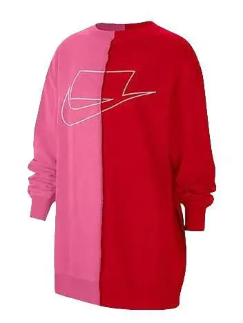 Nike Color-blocked Zipper Cardigan - Red/pink