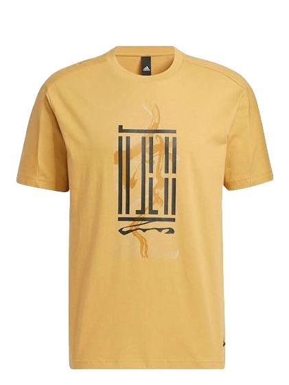Adidas Printing Casual Sports Short Sleeve Yellow T-shirt - Default Color