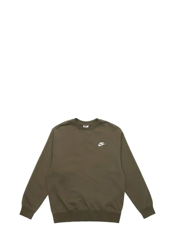 Nike Club French Terry Logo Sweatshirt 'olive Khaki - Default Color