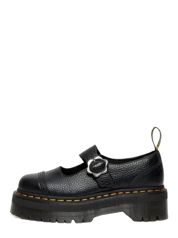 Dr. Martens Addina Flower Buckle Mary Jane Platform Shoes - Black