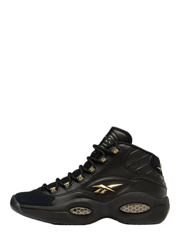 REEBOK Question Mid Lux High Top Sneakers - Black/gold