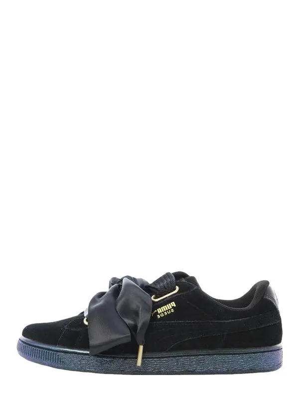 PUMA Suede Heart Satin Low Top Sneakers - Black/blue