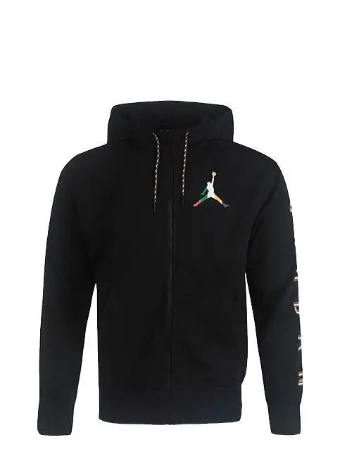 JORDAN Zip-up Hooded Jacket - Black