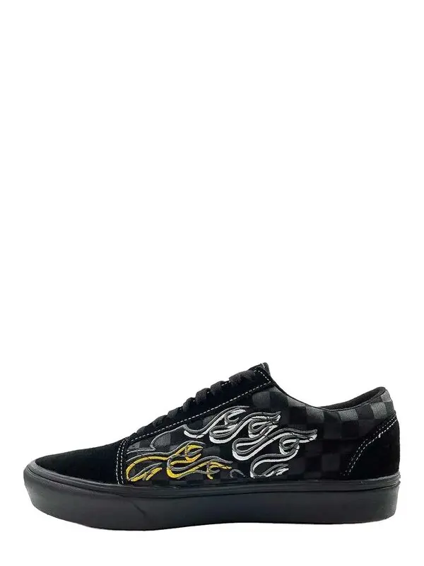 VANS Comfycush Old Skool Sneakers With Flame Embellishments - Black