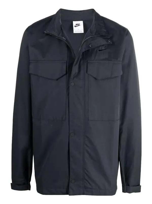 Nike Logo Embroidered High Collar Zipper Cardigan Jacket - Default Colorway