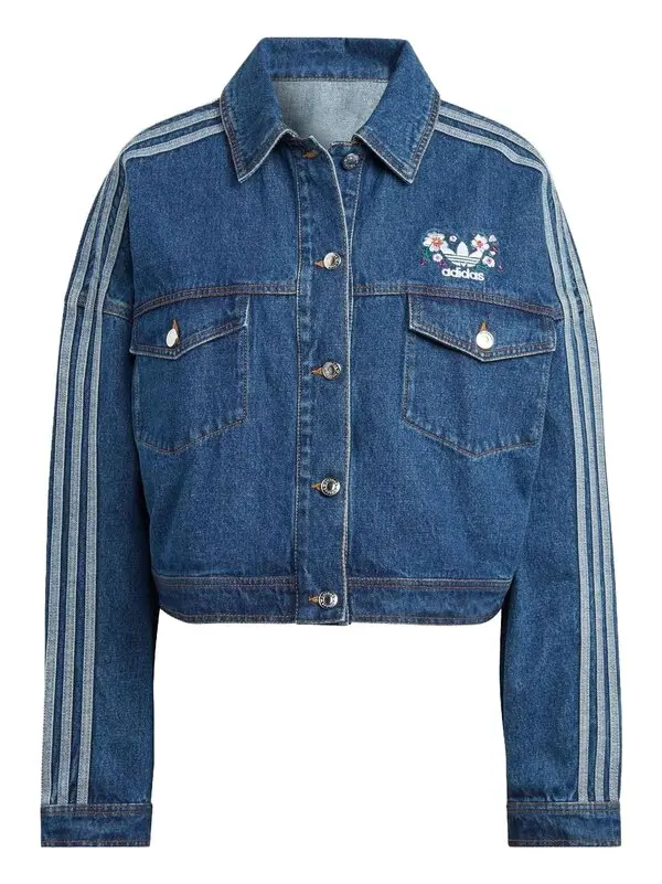 Adidas Originals Logo Denim Jacket - Blue Indigo Denim