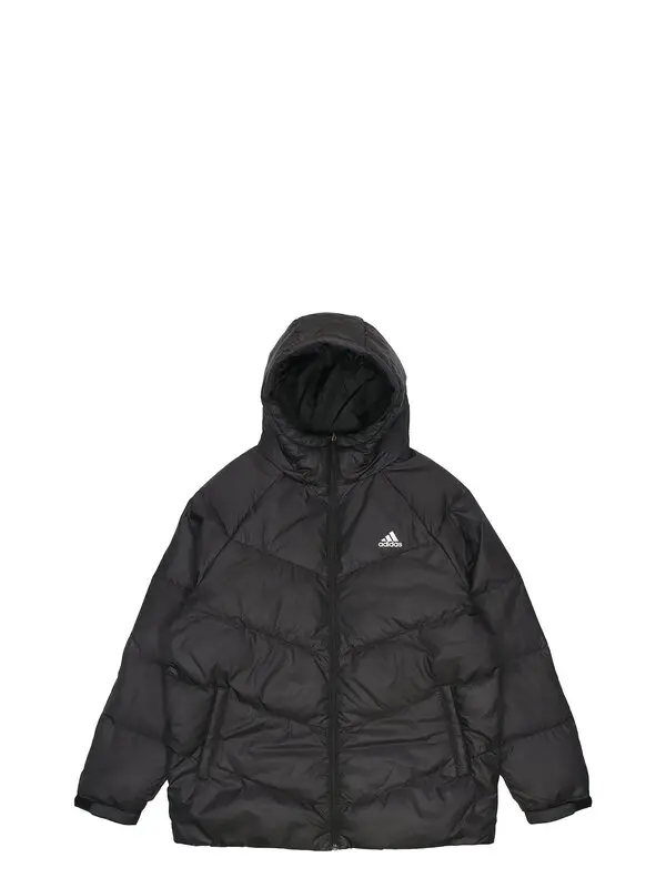 Adidas Hooded Down Jacket With Logo - Default Color
