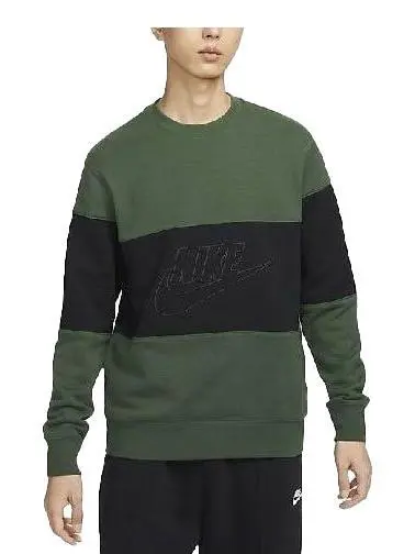Nike Club+ French Terry Crewneck Sweatshirt - Green/black
