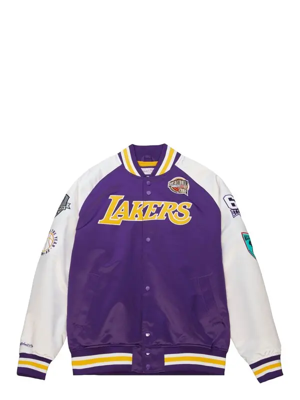 Mitchell & Ness Los Angeles Lakers Pau Gasol 16 Hof Satin Jacket - Purple/white