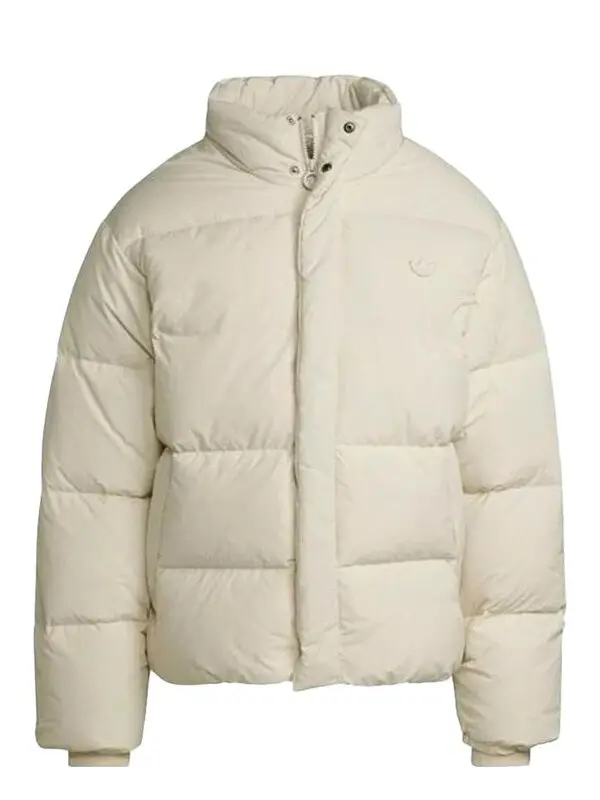 Adidas Padded Jacket With Trefoil Logo - Beige/white
