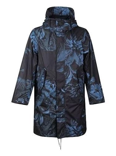 Nike Aop Printed Hooded Parka Coat 'blue Black - Blue/black