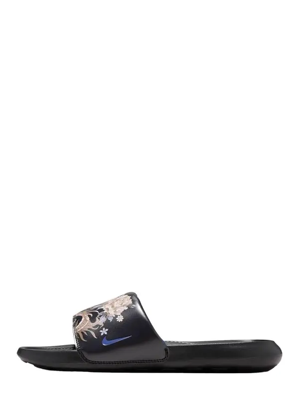 Nike X Naomi Osaka Victori One Slides Floral Mythical Dragon - Black/metallic Gold/bright Crimson