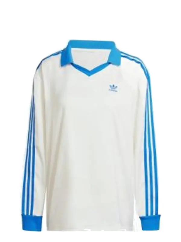 Adidas 3-stripes Satin Long Sleeve T-shirt - White/blue