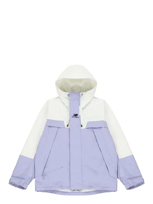 NEW BALANCE Logo Embroidered Colorblock Hooded Jacket - Purple