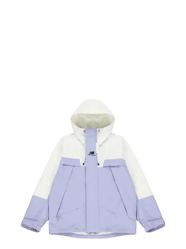NEW BALANCE Logo Embroidered Colorblock Hooded Jacket - Purple