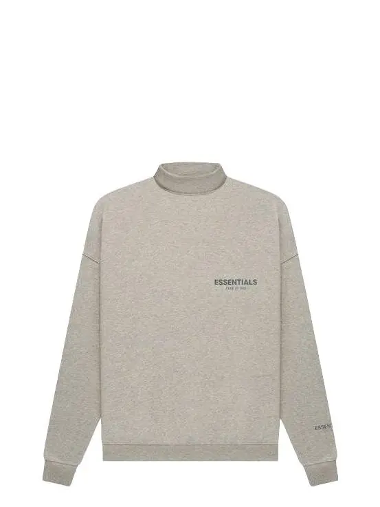 Fear Of God Pullover Mock Neck Sweatshirt - Dark Heather Oatmeal