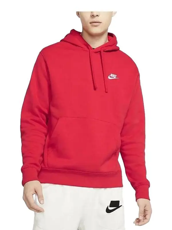 Nike Club Fleece Pullover Hoodie - Red