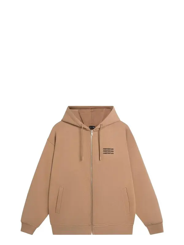 LI-NING Counterflow Triple Logo Zip-up Hooded Jacket - Brown