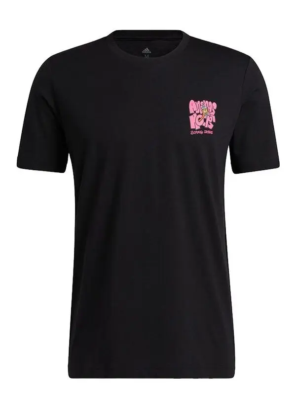Adidas Lil Stripe Boba Funny Printing Logo Basketball Sports Short Sleeve - Black