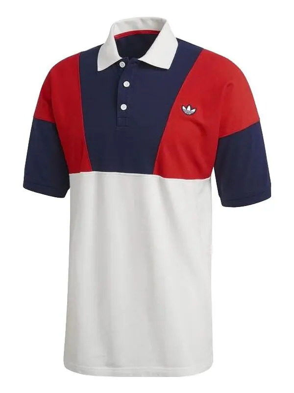 Adidas Originals Polo Shirt Splicing Short Sleeve - Colorblock