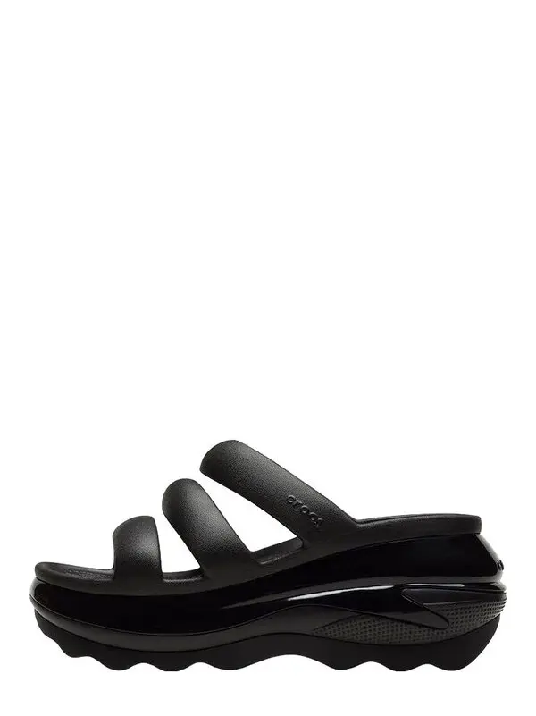 CROCS Mega Crush Triple Strap Platform Sandals - Black