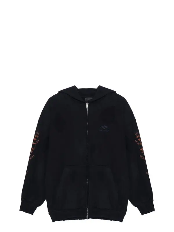 Balenciaga Heavy Metal Zip-up Hoodie - Black Faded