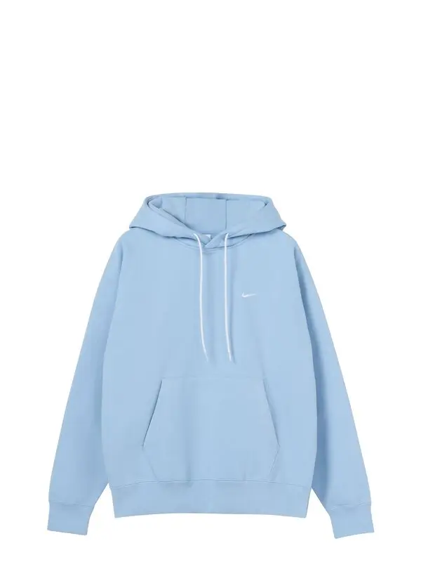 Nike Logo Embroidered Fleece Lined Hoodie - Blue