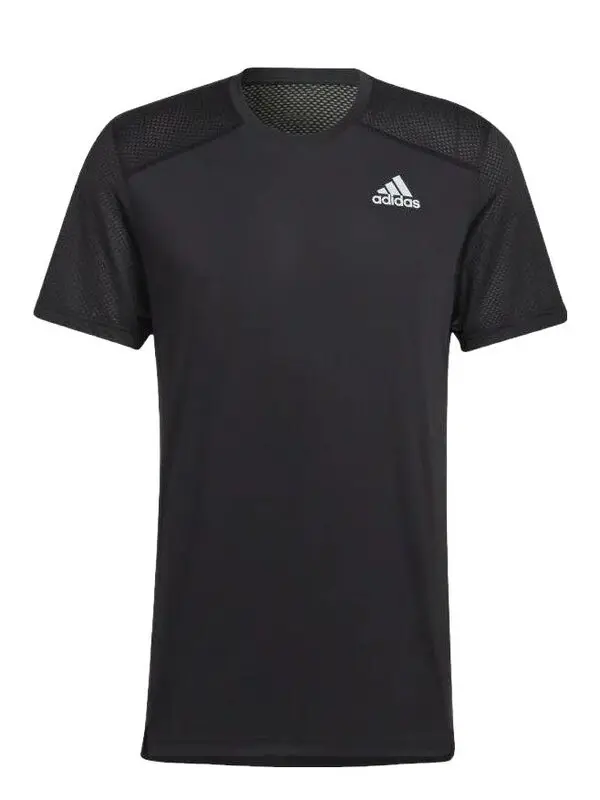 Adidas Solid Color Logo Round Neck Short Sleeve Black - Multi-color