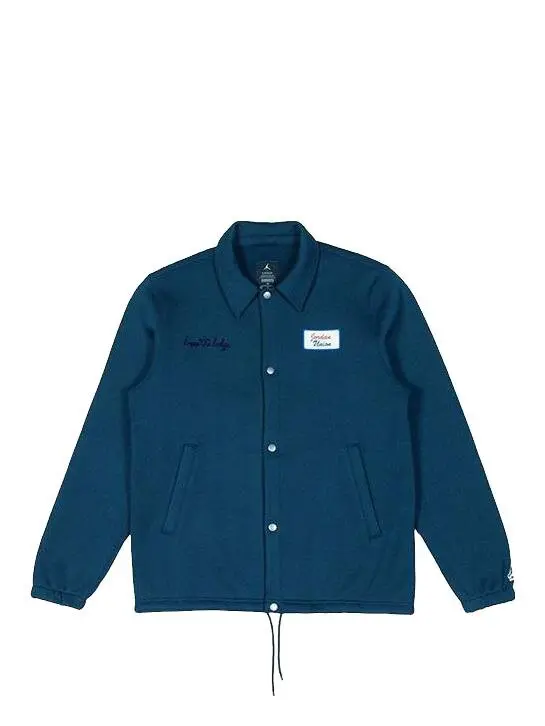 JORDAN X Union La Embroidered Logo Coach Jacket - Blue