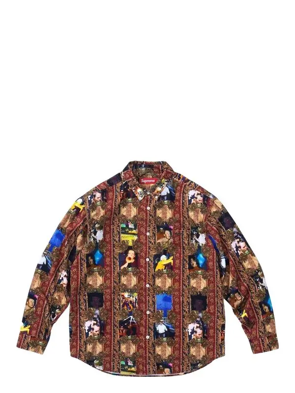 Supreme X Mark Leckey Fw23 Week4 Hardcore Printed Corduroy Shirt 'multicolor - Multi Color