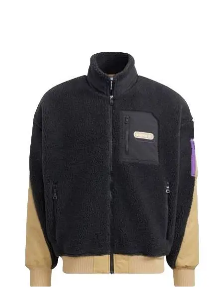 Adidas Originals Mr Sherpa Suede Splicing Stand Collar Jacket - Default Color