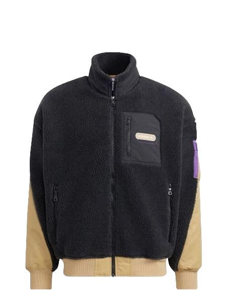 Adidas Originals Mr Sherpa Suede Splicing Stand Collar Jacket - Default Color
