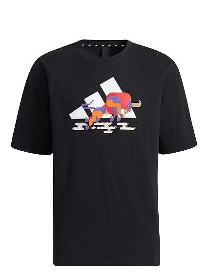 Adidas Cny Gfx T Subject Pattern Training Sports Short Sleeve - Black