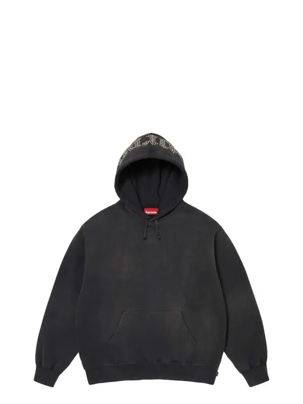 Supreme Overdyed Studded Hooded Sweatshirt - Black