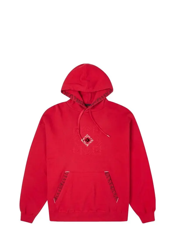 CONVERSE Embroidered Tiger Stripe Hoodie - Red