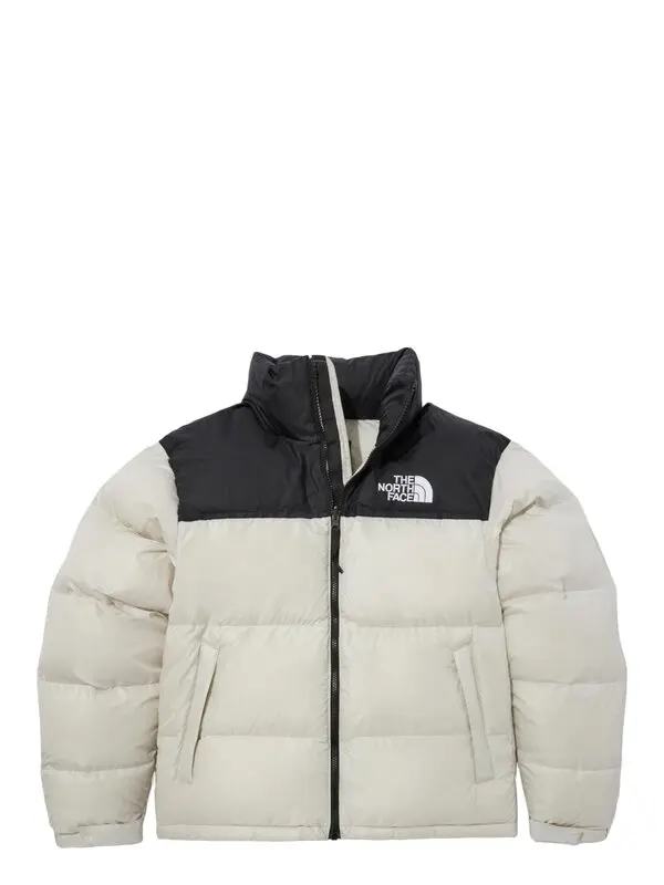 The North Face Fw22 Logo Nuptse Puffer Jacket - Beige
