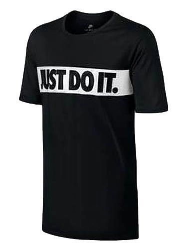 Nike Just Do It Casual Knit Round Neck Short Sleeve - Black