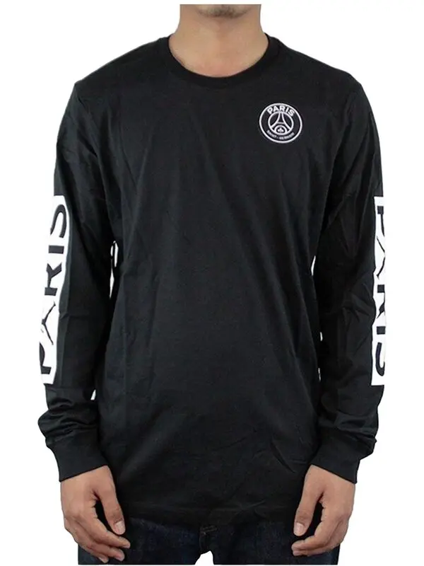 JORDAN Psg Alphabet Printing Long Sleeve Shirt - Black