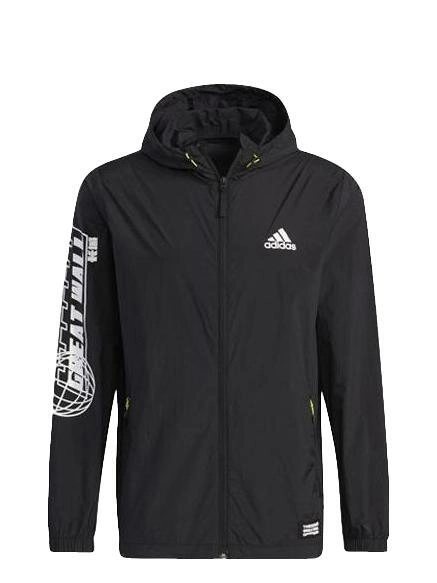 Adidas Hooded Athleisure Zip-up Jacket - Black