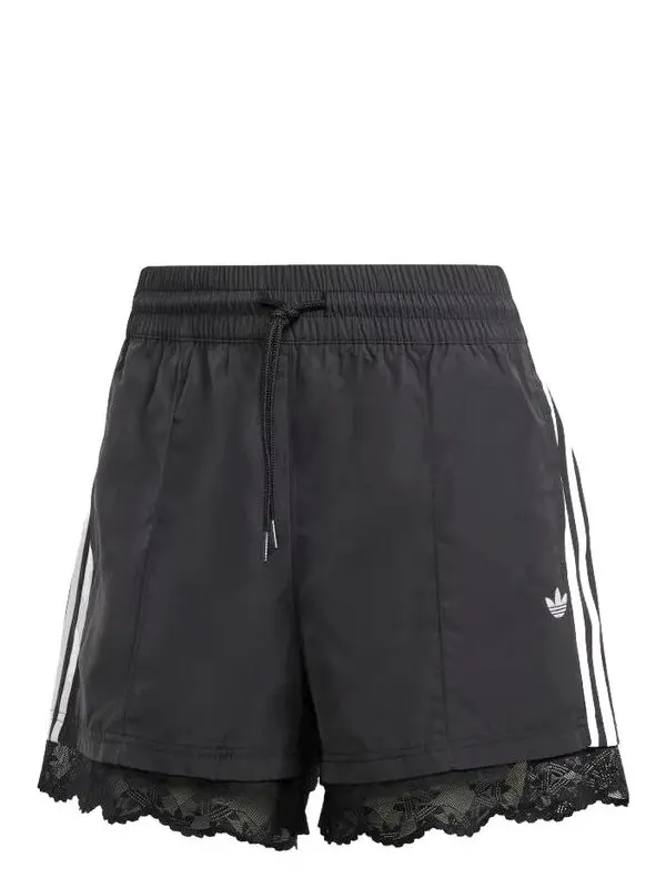 Adidas Originals Lace Trim 3-stripes Shorts - Black