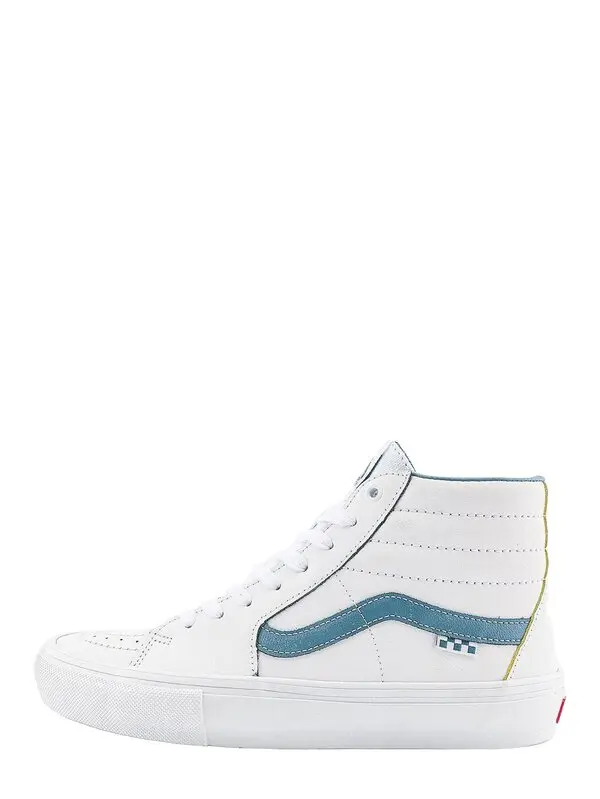 VANS Sk8-hi High Top Lace-up Sneakers - White/blue