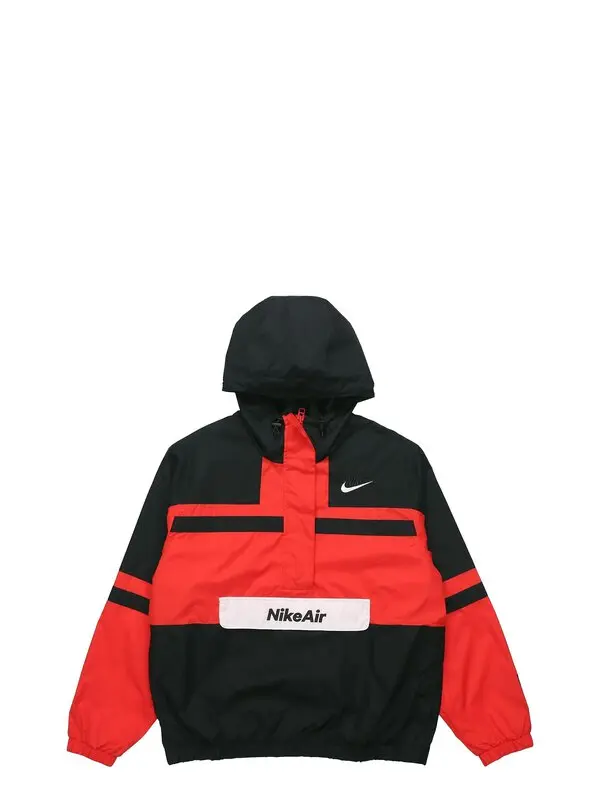 Nike Windproof Anti-tear Half Zip Jacket - Red/black