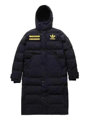 Adidas Originals Hooded Down Jacket With Back Logo - Black