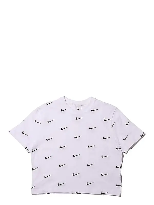 Nike Logo Print Cropped T-shirt - White